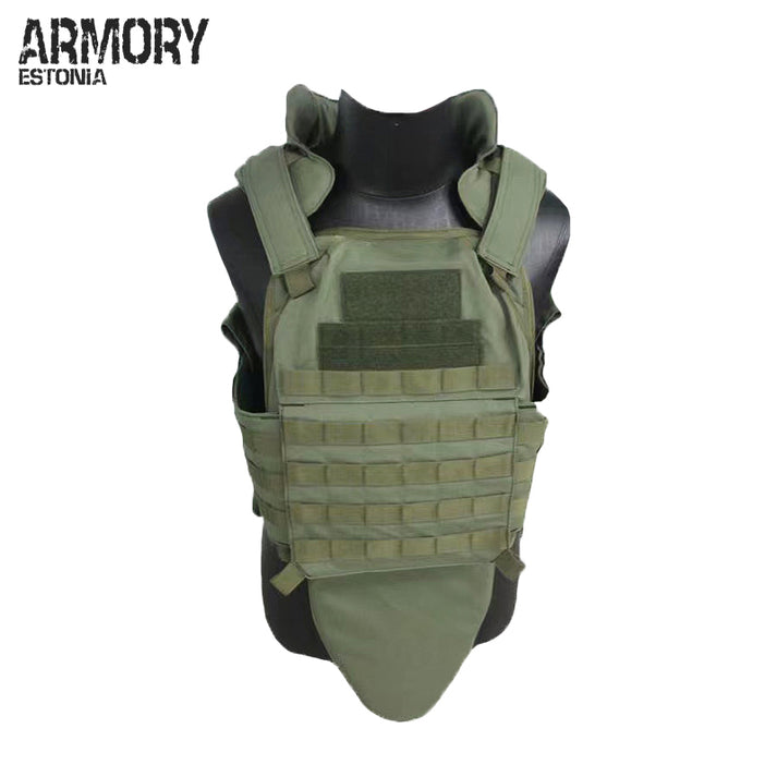 Soft armor NIJ Level 3A plate carrier with neck and groin protection ...
